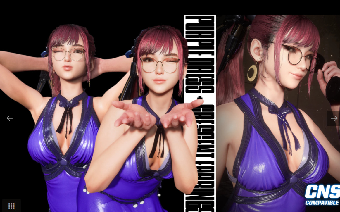 【剑星】蒂法紫色连衣裙（兼容CNS）_N网MOD资源库